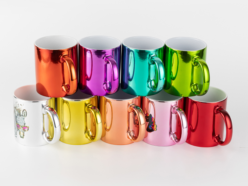 11oz Sublimation Blanks Pink Plated Ceramic Mug Bestsub Sublimation