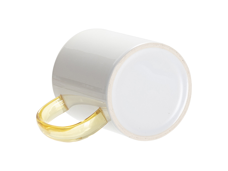 Sublimation Blanks 11oz Two Tone Color Mug Yellow Glass Yellow